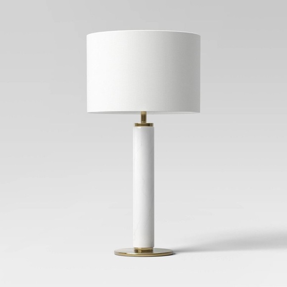 Threshold | Accents | Faux Marble Stick Table Lamp Missing Shade | Poshmark